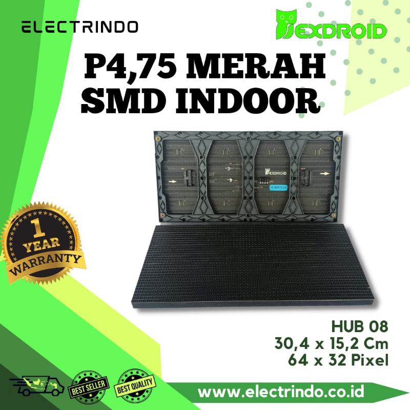 Jual Panel LED P4.75 Merah SMD Semi 30,4x15,2cm . Merk TEXDROID. Garansi 1 TAHUN | Shopee Indonesia