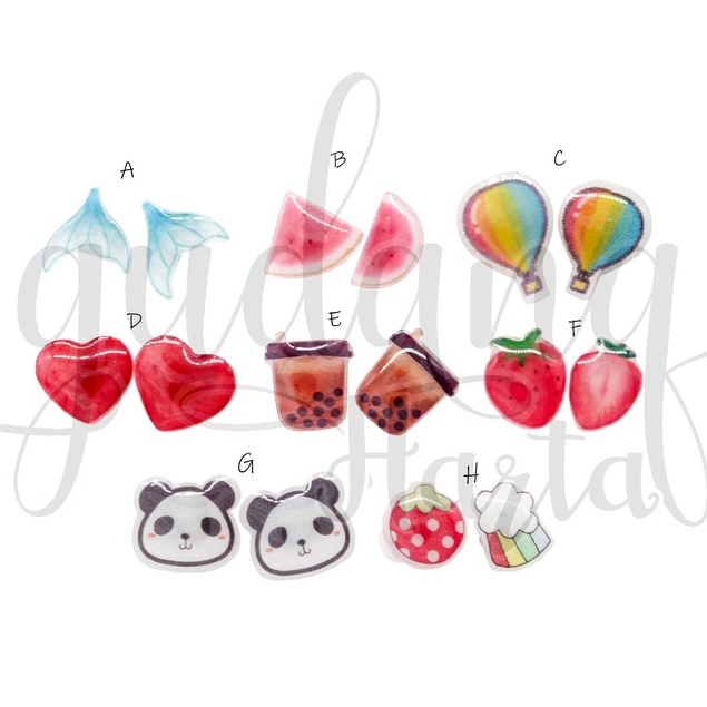 Jual Anting Magnet Mini Lucu Glossy Earrings Karakter Panda Balloon ...