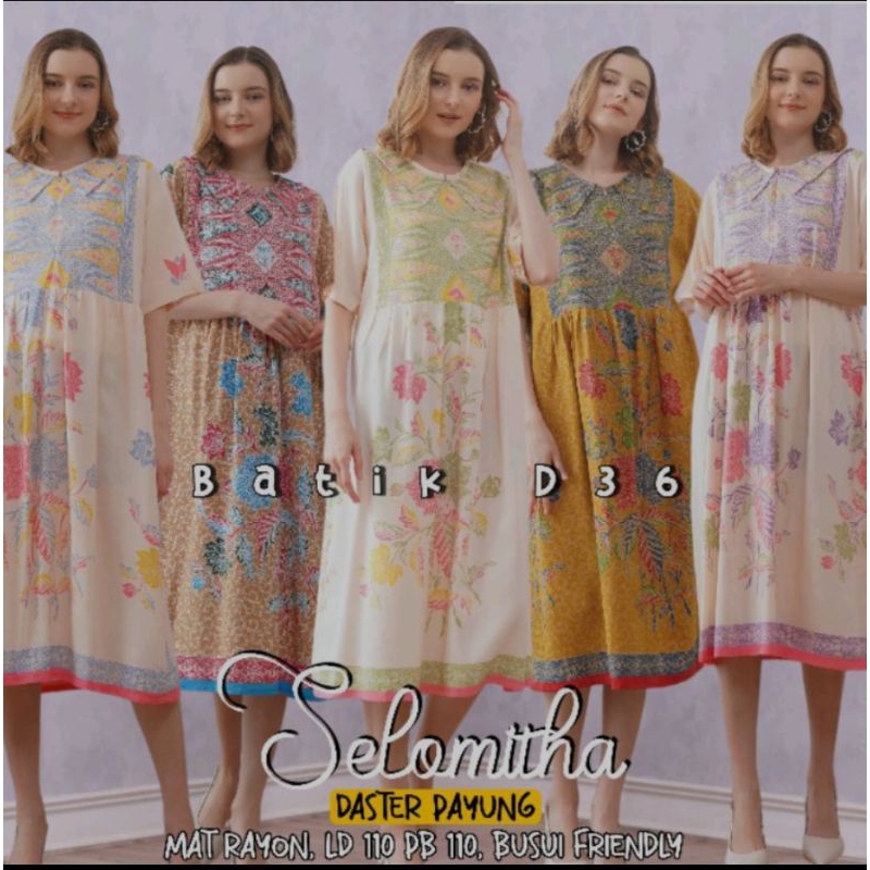 Jual SEKDRES DASTER PAYUNG JELITA SEMERBAK BATIK ORIGINAL RAYON PREMIUM ...