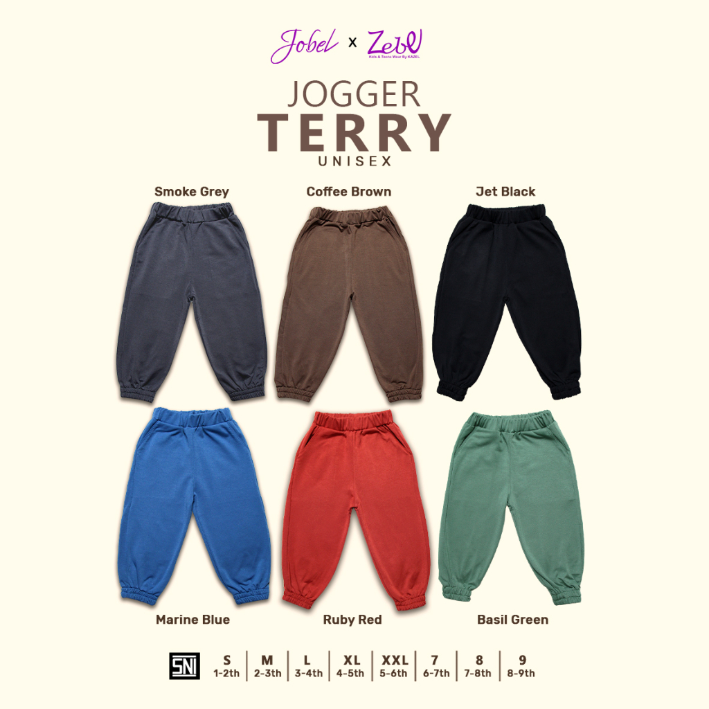 Jual Jobel x Zebe Jogger Terry (1-9 tahun) | Shopee Indonesia