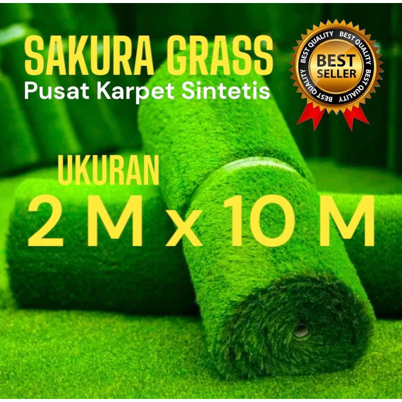 Jual RUMPUT SINTETIS UKURAN 2X10 METER PILIHAN TERBAIK BUAT TAMAN TEBAL ...