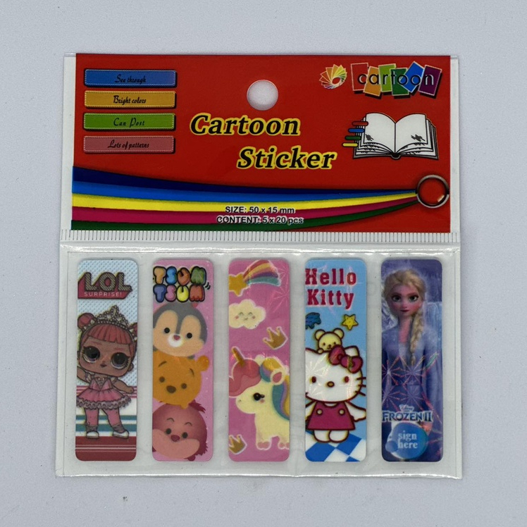 Jual Stiker note Pembatas buku plastik/stick note plastic 1 set 100 ...