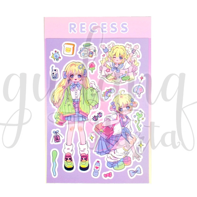 Jual Stiker Cute School Girl Sticker Motif Cewek Sekolah Lucu DIY ...