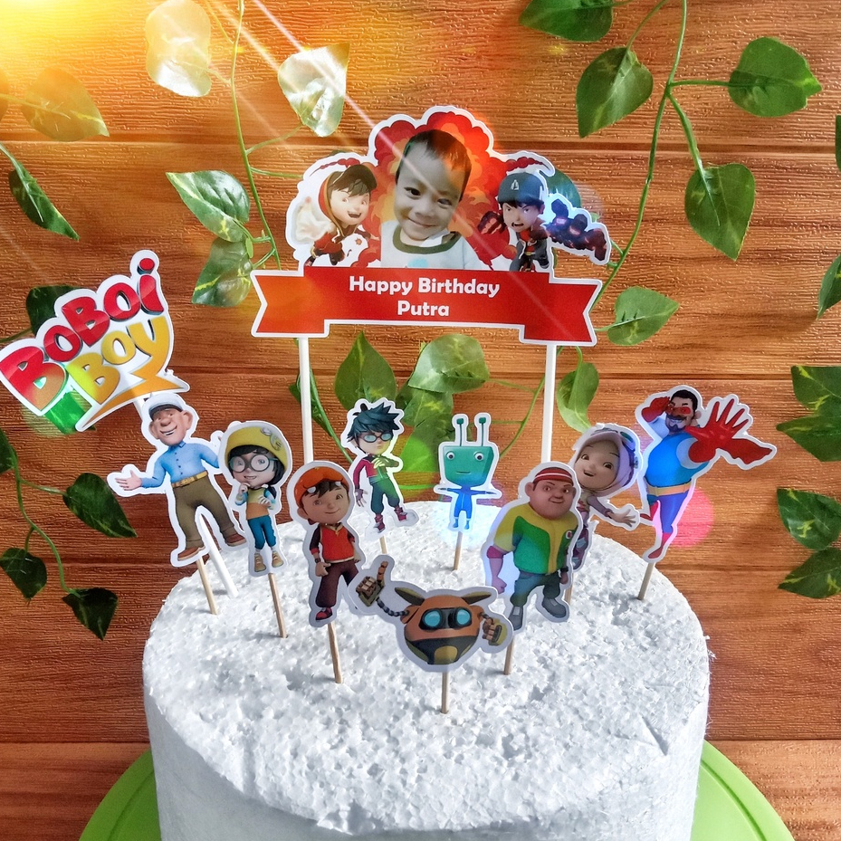 Jual Topper Cake Boboiboy Custom Foto & Nama untuk Dekorasi / Hiasan ...