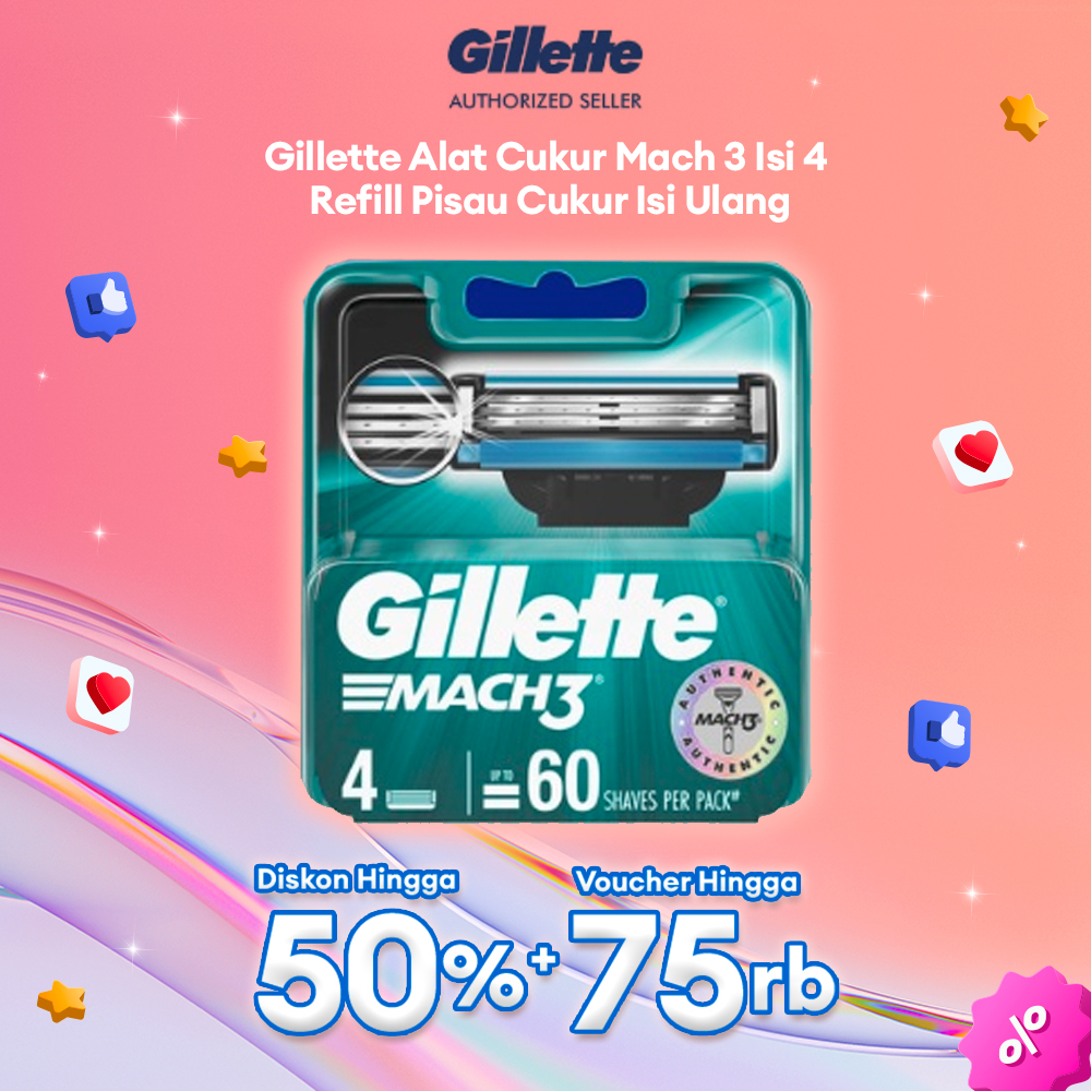 Jual Gillette Pencukur Mach 3 Classic Mata Pisau Cukur Isi Ulang ...