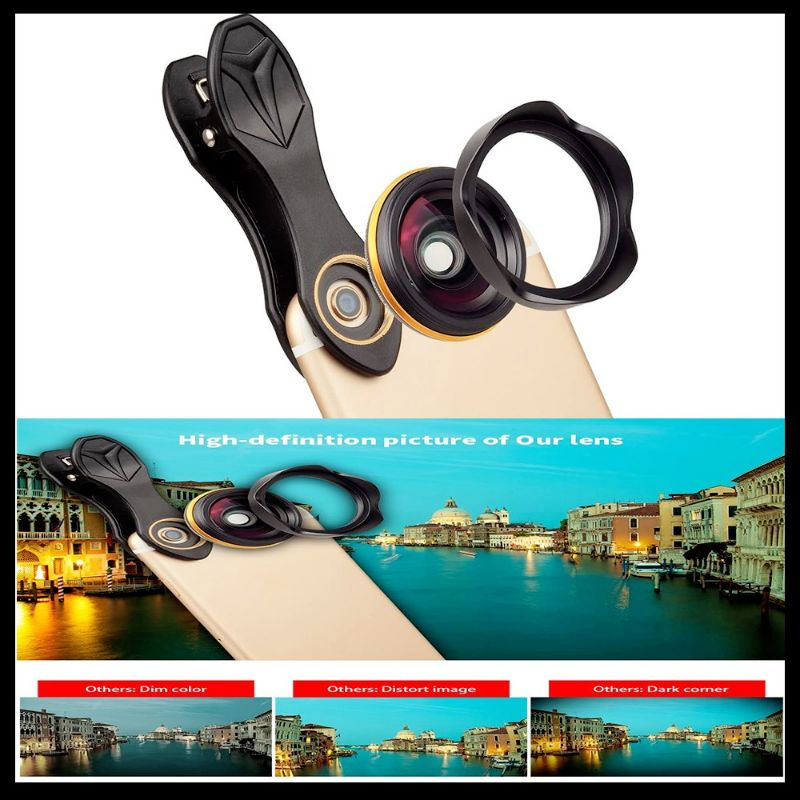 Jual Lensa Lens Cembung Fisheye Camera 4K Wide Angle APEXEL Phone ...