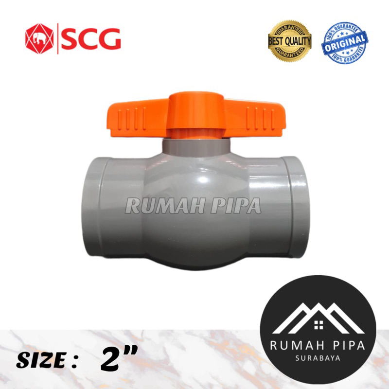 Jual Ball Valve 2" / Stop Kran 2" PVC - SCG | Shopee Indonesia