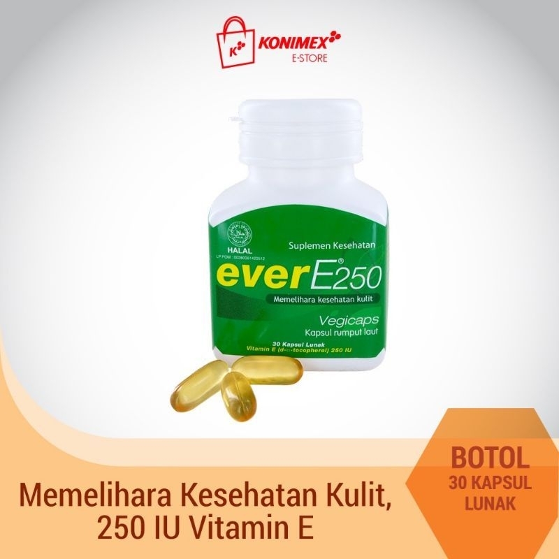 Jual FRELLYA Ever E 250IU Vitamin E Botol Isi 30 Softcapsule Softgel 12 ...