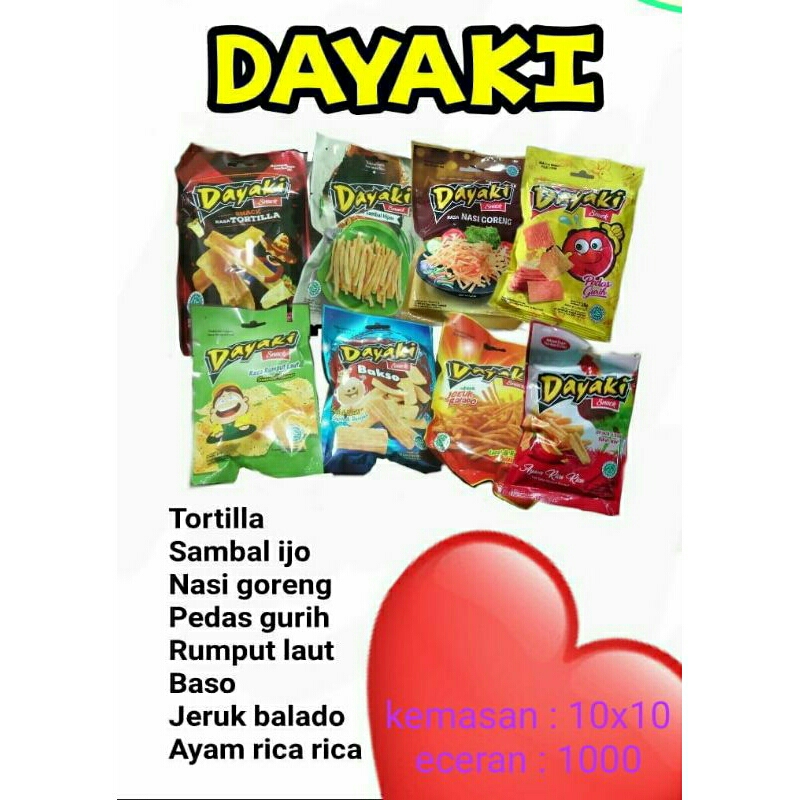 Jual Dayaki Snack 1Pak isi 10Pcs 18gram | Shopee Indonesia