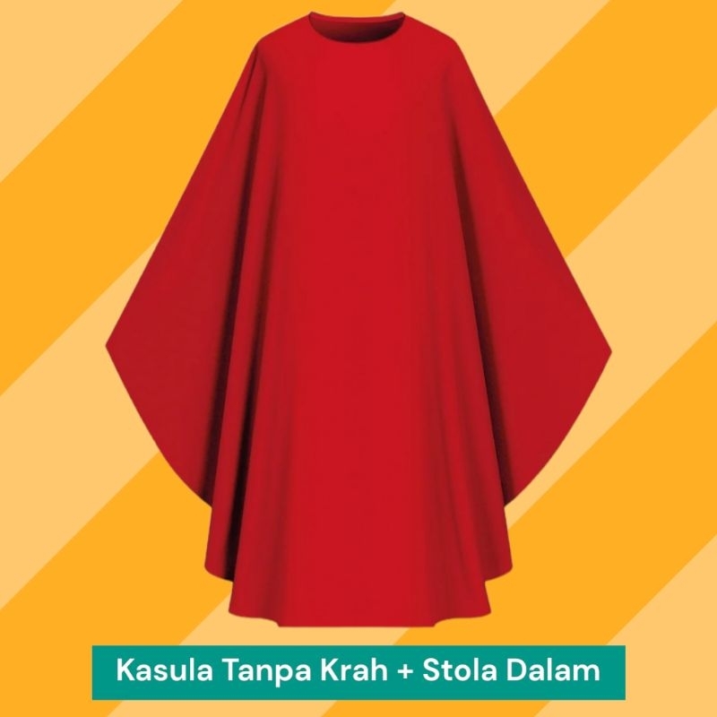 Jual Kasula Romo Katolik/Kasula Pastor/Kasula Warna Merah | Shopee ...