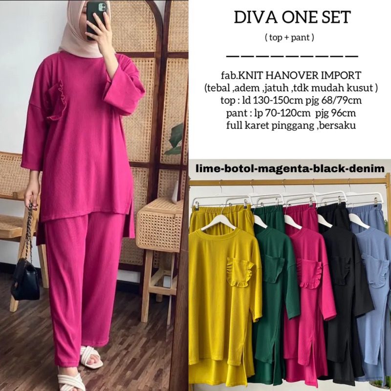 Jual Diva one set ( oversized shirt + pant ) | Shopee Indonesia