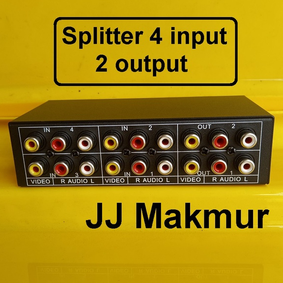 Jual Splitter RCA Audio Video 4 input cabang 2 output Load Port AV ...