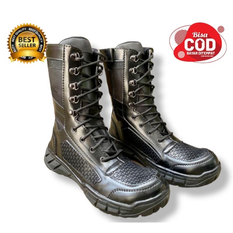 Jual SEPATU SAFETY PDL KARET PRIA TNI POLRI SATPAM UJUNG BESI | Shopee ...