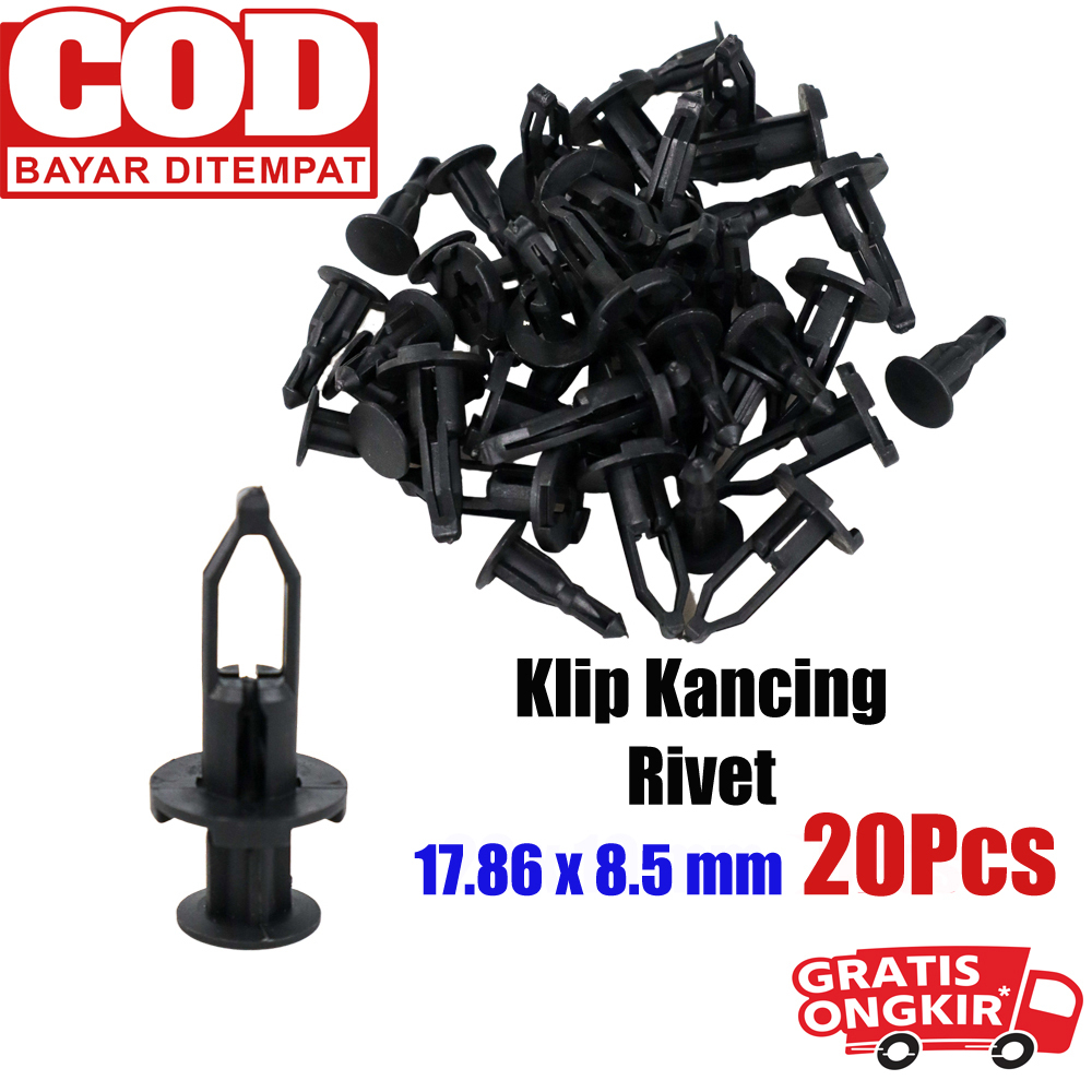 Jual Klip Kancing Plastic Car Buckle Rivet 17.86 x 8.5 mm 20Pcs - 10Pcs ...