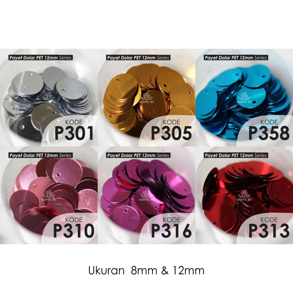 Jual Monte Manik Mote Beads Borci Payet Piring Dollar Datar Flat ...
