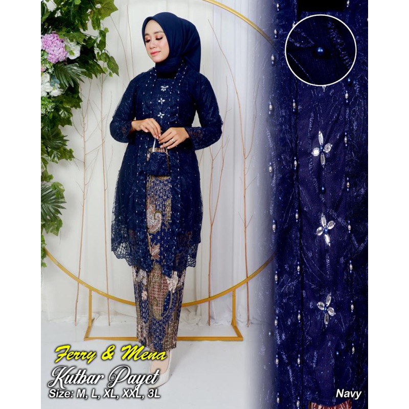 Jual kebaya jumbo stelan kebaya kutu baru payet / kebaya kutubaru / kebaya modern | Shopee Indonesia