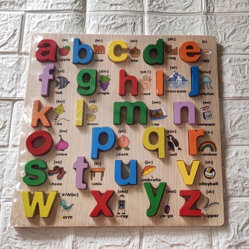 Jual Puzzle Chunky Huruf Kecil / Mainan Edukasi Belajar Huruf Alfabet ...