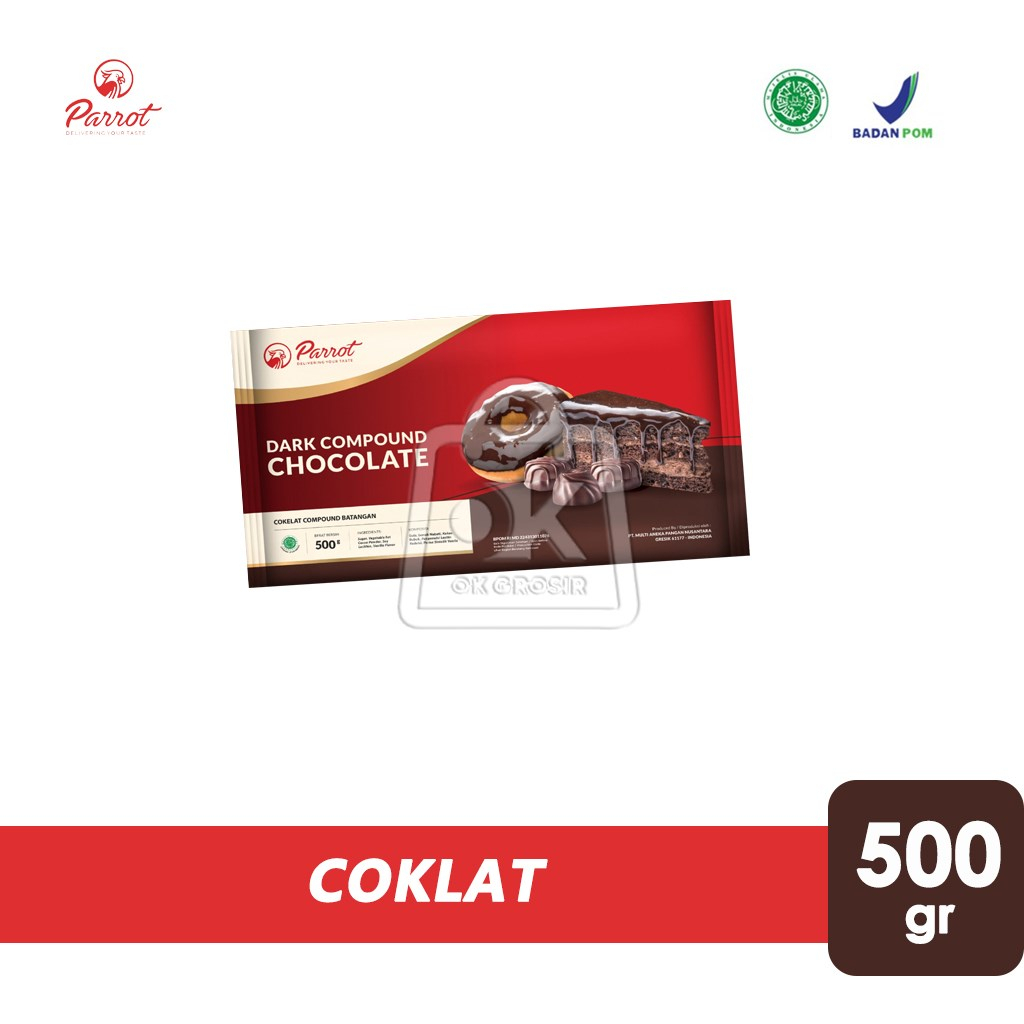 Jual Coklat Dark Parrot / Chocolate Compound Dark ( 500gr ) | Shopee ...