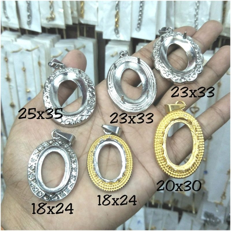 Jual Cangkang/emban/rangka liontin batu titanium (stainless stell) 316L ...