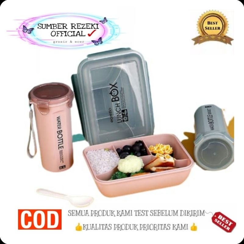 Jual SR - Kotak makan Lunch box 4 sekat tempat makan kx 8232 tempat bekal bento box set 1000ML ...