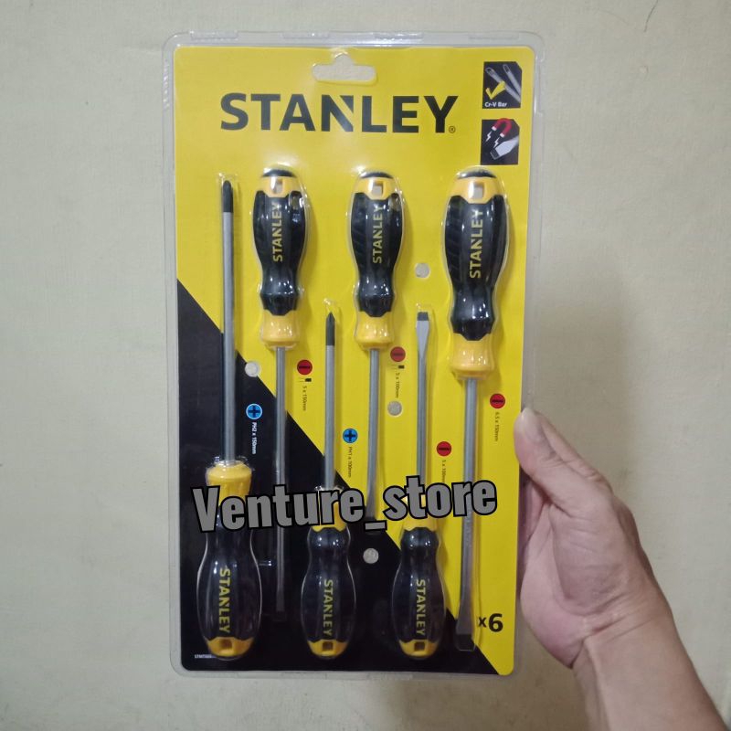 Jual Stanley STMT66672 6pcs Cushion Grip Screwdriver / Obeng Set Plus ...