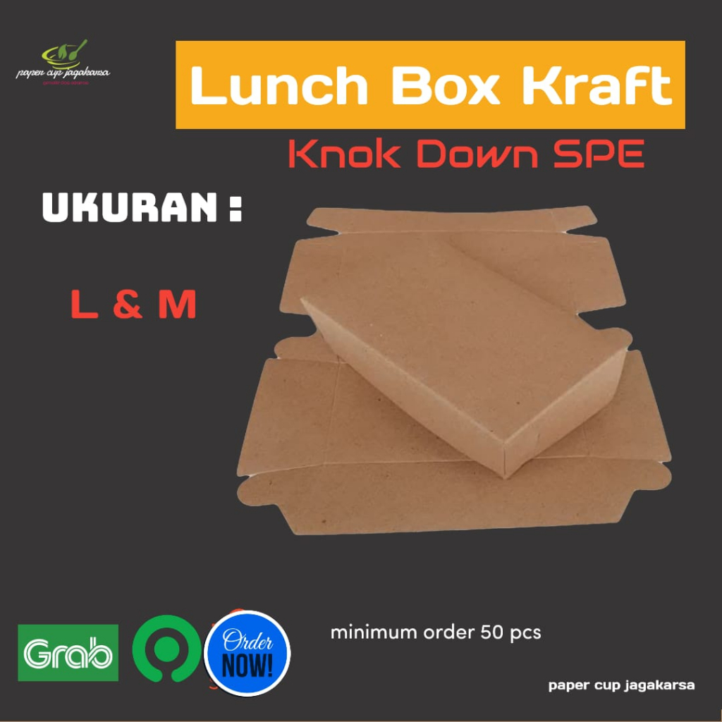 Jual Paper Lunch Box kotak Makan Nasi Kotak Food Rice Kertas Bowl Paper ...