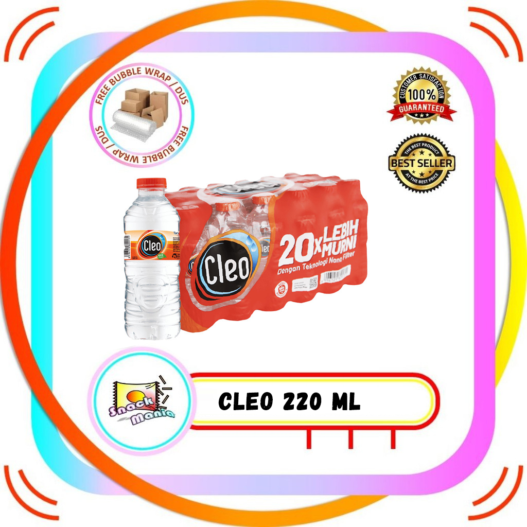 Jual CLEO Air Minum Botol Mini 220 ml DUS 24 Pcs | Shopee Indonesia