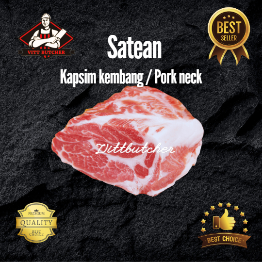 Jual SATEAN PORK NECK FROZEN DUROC 500gr | Shopee Indonesia