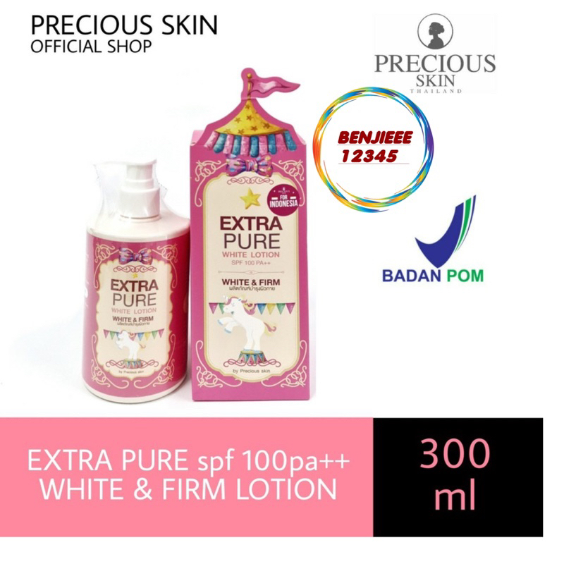Jual Extra Pure Lotion SPF 100 PA++ Whitening Handbody badan kulit Precious Skin Preciousskin ...