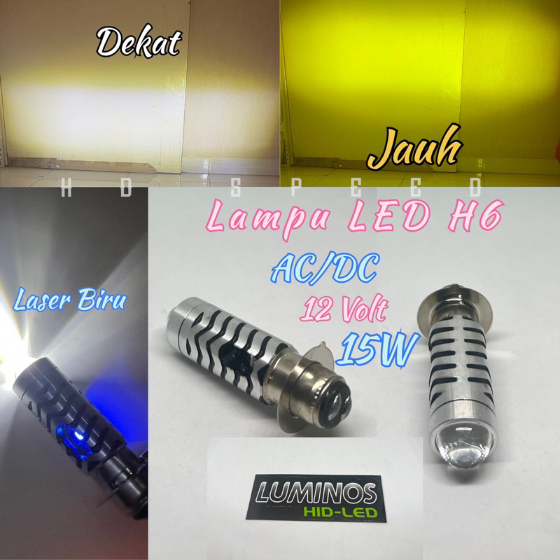 Jual Lampu Led Utama H6 LUMINOS LS2 AC DC 2Warna Putih Kuning Super Terang | Shopee Indonesia