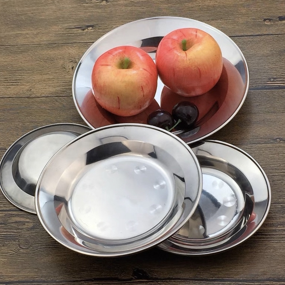 Jual AS - Piring Makan Polos Stainless 20, 22, 24cm / Piring Tebal ...