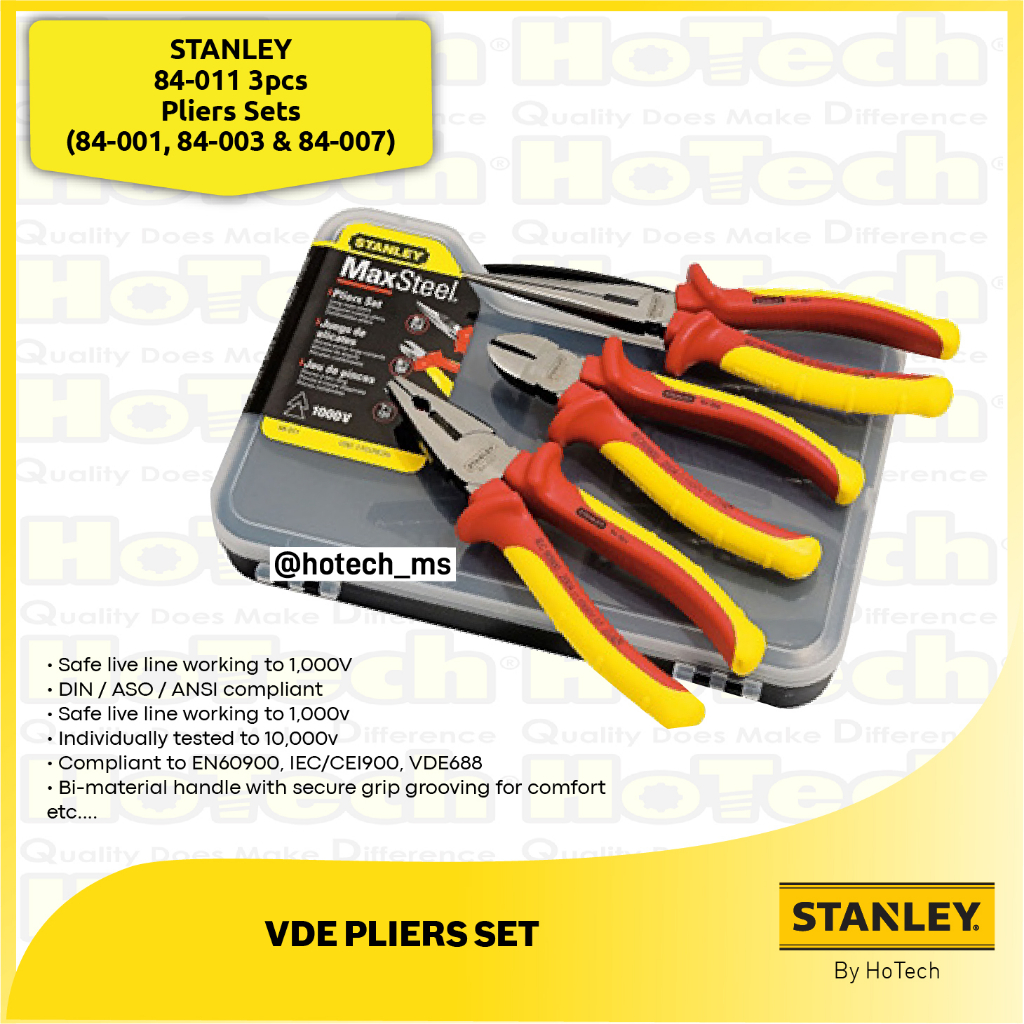 Jual STANLEY® 84-011 3pcs Pliers Sets (84-001, 84-003 & 84-007) | Tang ...