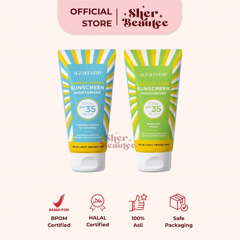Jual Azarine Cicamide Barrier | Calm My Acne Sunscreen Moisturizer 40ml ...