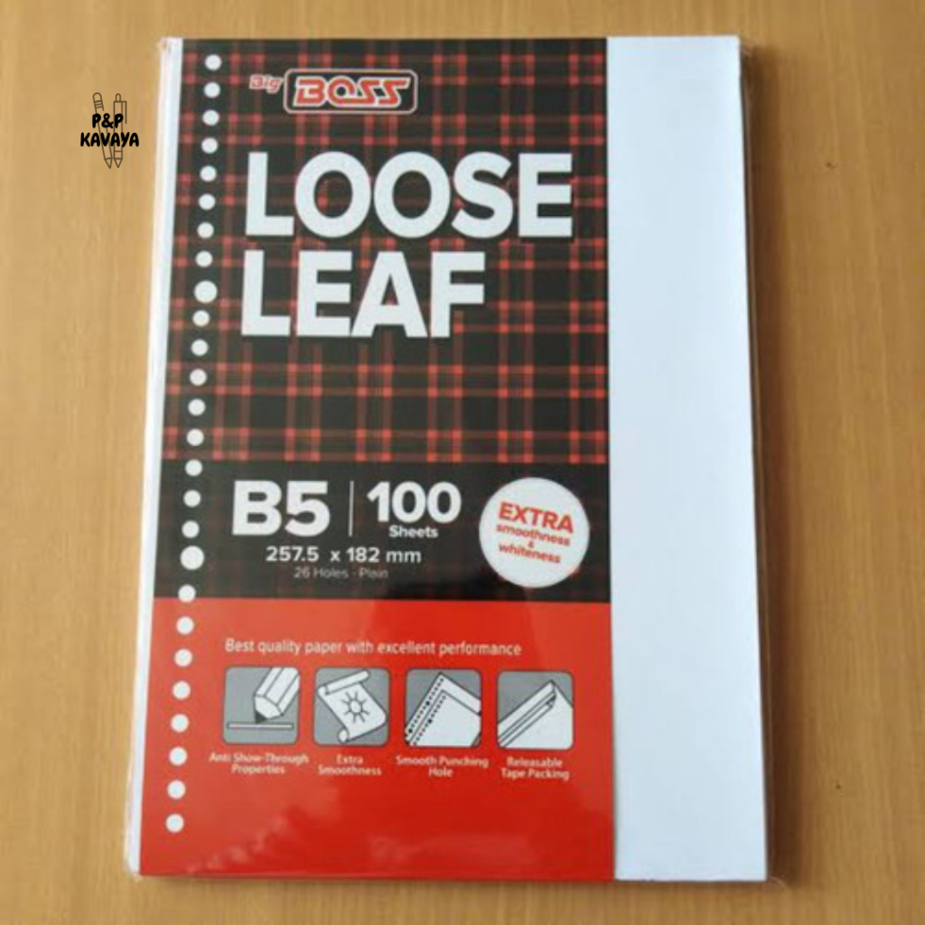 Jual Kertas Loose Leaf B5 100 Isi 100 Lembar Big Boss | Shopee Indonesia