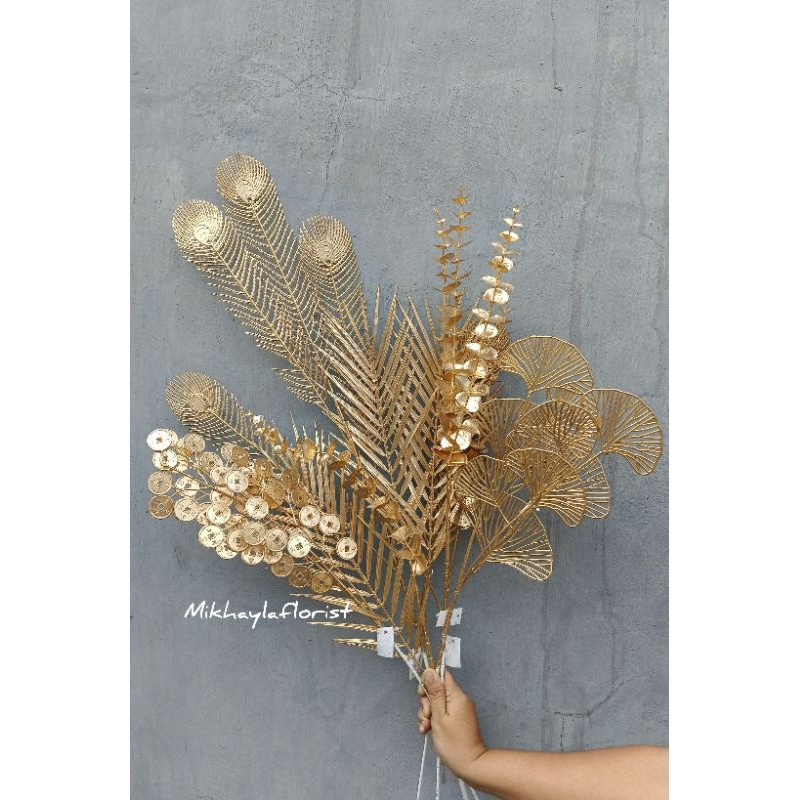 Jual Daun gold emas plastik // Ginkgo plastik | Shopee Indonesia