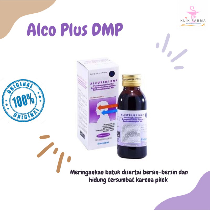 Jual Alco Plus DMP Sirup 100 mL - Meredakan batuk yang disertai bersin ...