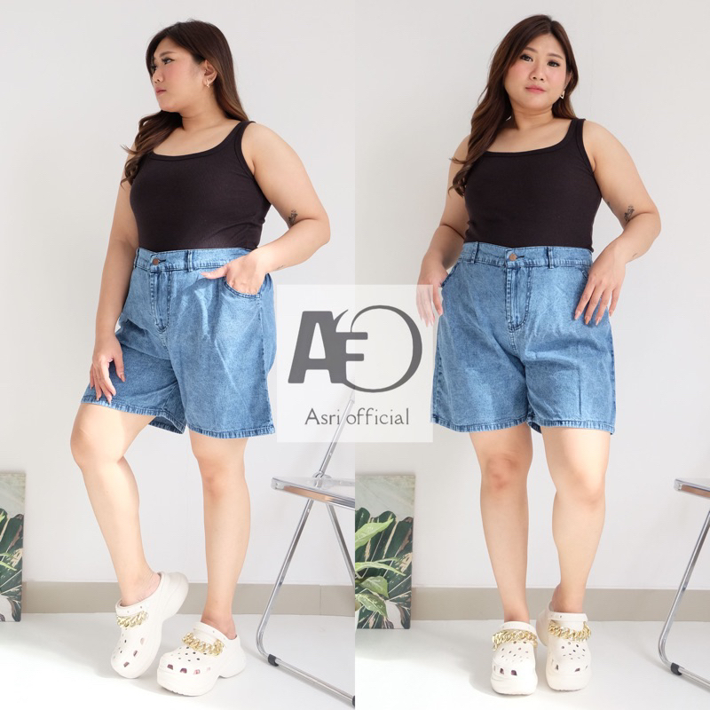 Jual verra jumbo hotpants / celana pendek wanita jeans premium bb 120kg | Shopee Indonesia