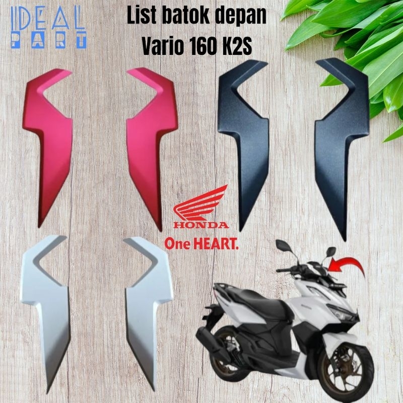 Jual garnish cover batok depan Vario 160 tipe ABS K2S varian warna merah doff hitam doff putih ...