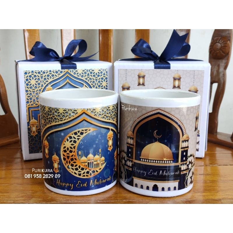 Jual MUG LEBARAN IDUL FITRI FREE DUS TEBAL+STICKER+PITA | Shopee Indonesia