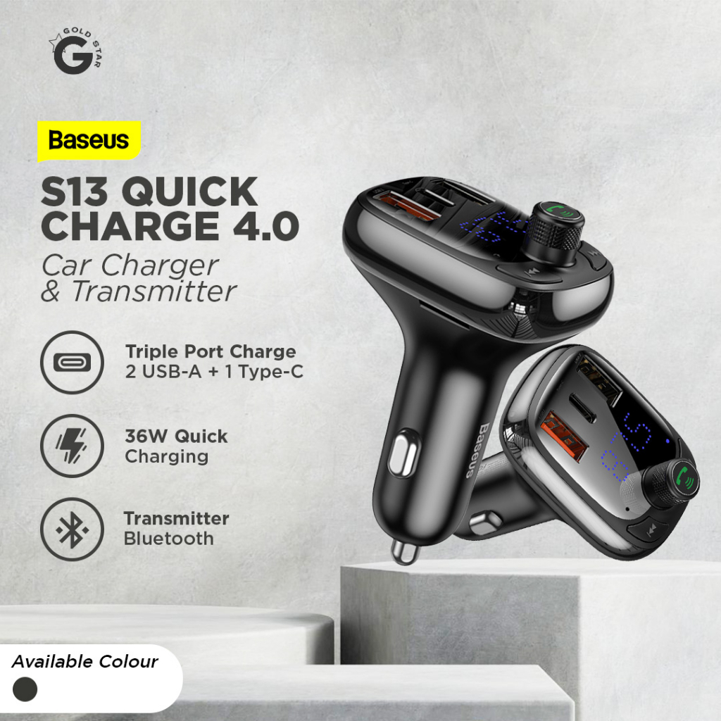 Jual Baseus - Charger Mobil - T typed S-13 Bluetooth MP3 Transmitter ...