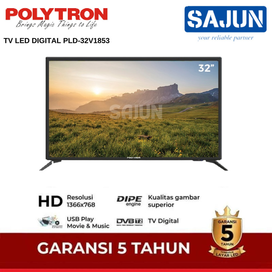 Jual Polytron PLD32V1853 LED Digital TV 32 Inch Garansi Resmi | Shopee Indonesia