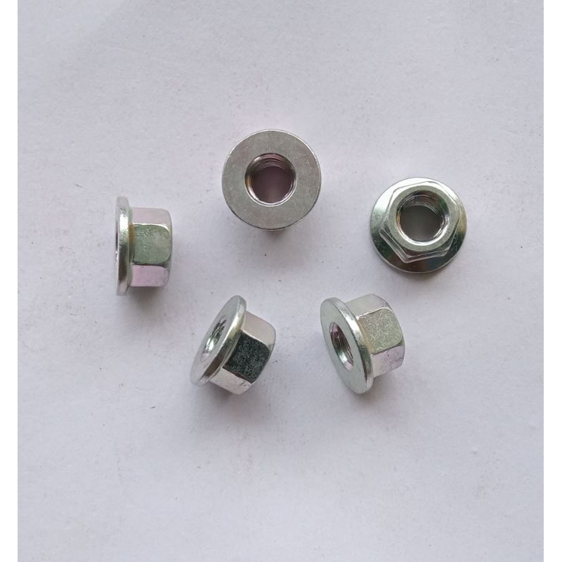 Jual Flange nut/Mur flange M8 konci 12 putih ORI ginal 1pcs | Shopee ...