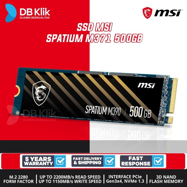 Jual Msi Ssd Spatium M371 500Gb Nvme M.2 Pcie Gen3X4 - M371 M.2 500Gb ...