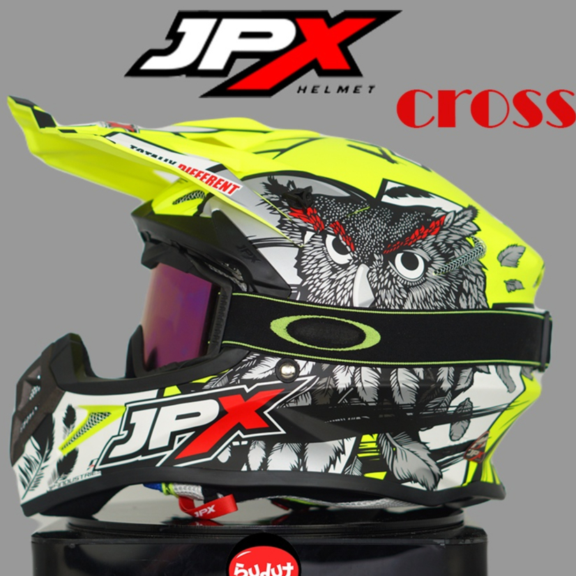 Jual HELM CROSS TRAIL JPX ORIGINAL PREMIUM X13 MOTIF KUNING OWL SNI ...