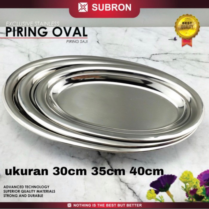 Jual Piring oval / nampan oval stainless tebal ikan sate berbagai ...