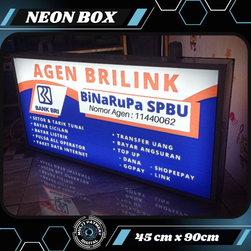 Jual NEON BOX KOTAK 2 SISI / PAPAN NAMA TOKO 45CM X 90CM | Shopee Indonesia