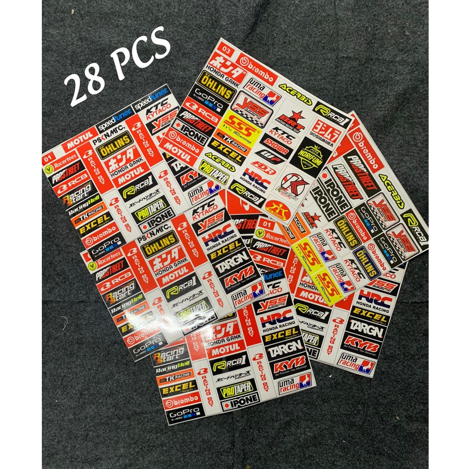 Jual Sticker Sponsor Pack Racing Herex Stiker logo Stiker brand motor ...