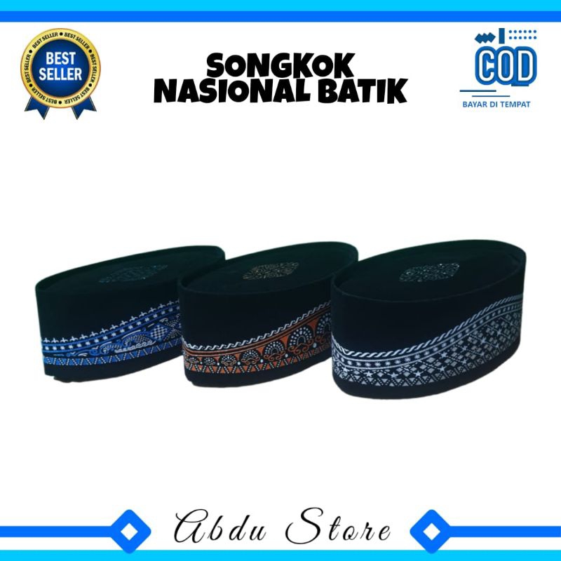 Jual SONGKOK NASIONAL MOTIF BATIK ELEGANT Murah , Peci Hitam Motif ...