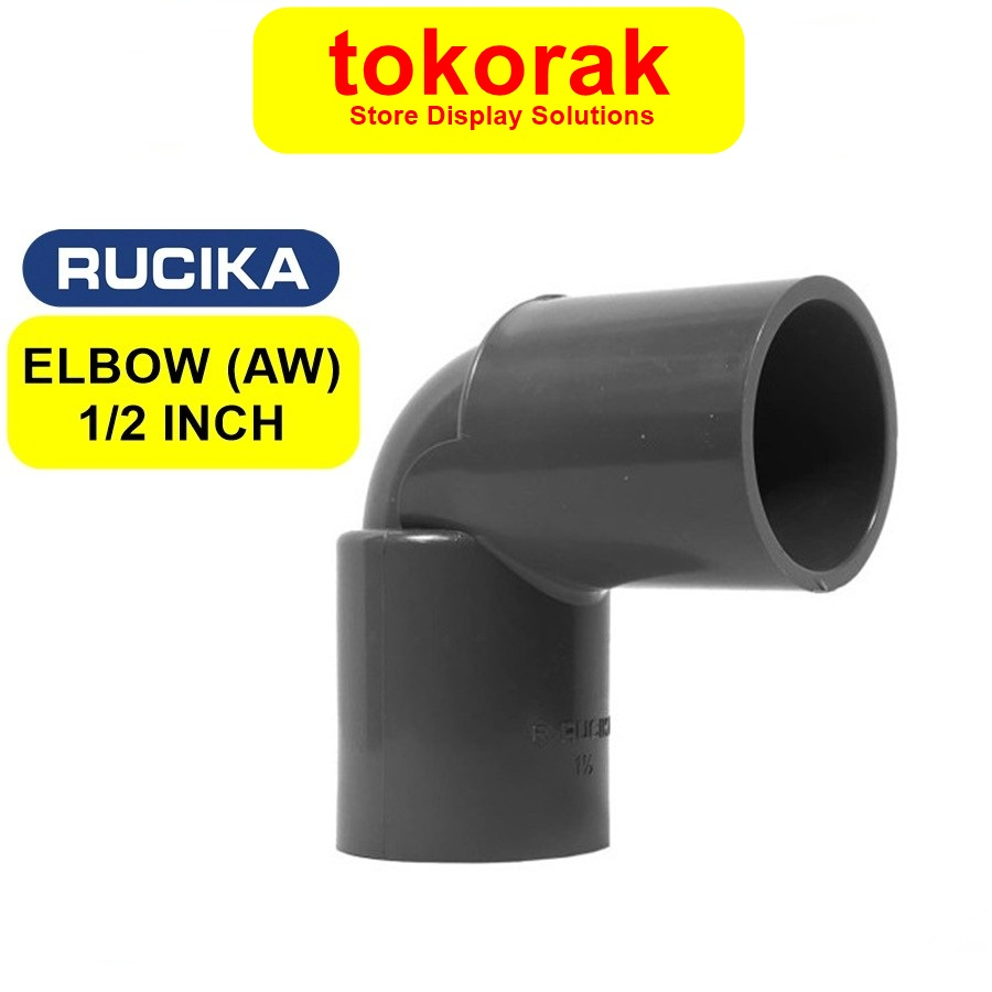 Jual KNIE ELBOW 1/2" RUCIKA KENI PIPA PVC AW KNEE 1/2 INCH SOK L ELBOW SIKU 90 DERAJAT AW ...