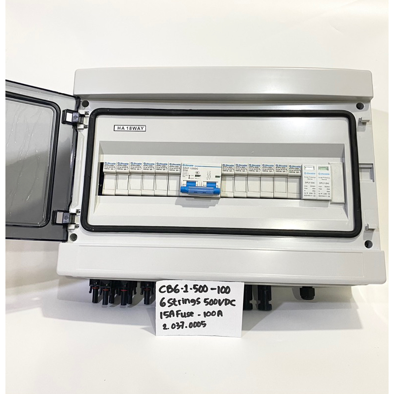Jual Slocable PV Combiner Box 6 Strings 500VDC 15A Fuse | DC Breaker ...